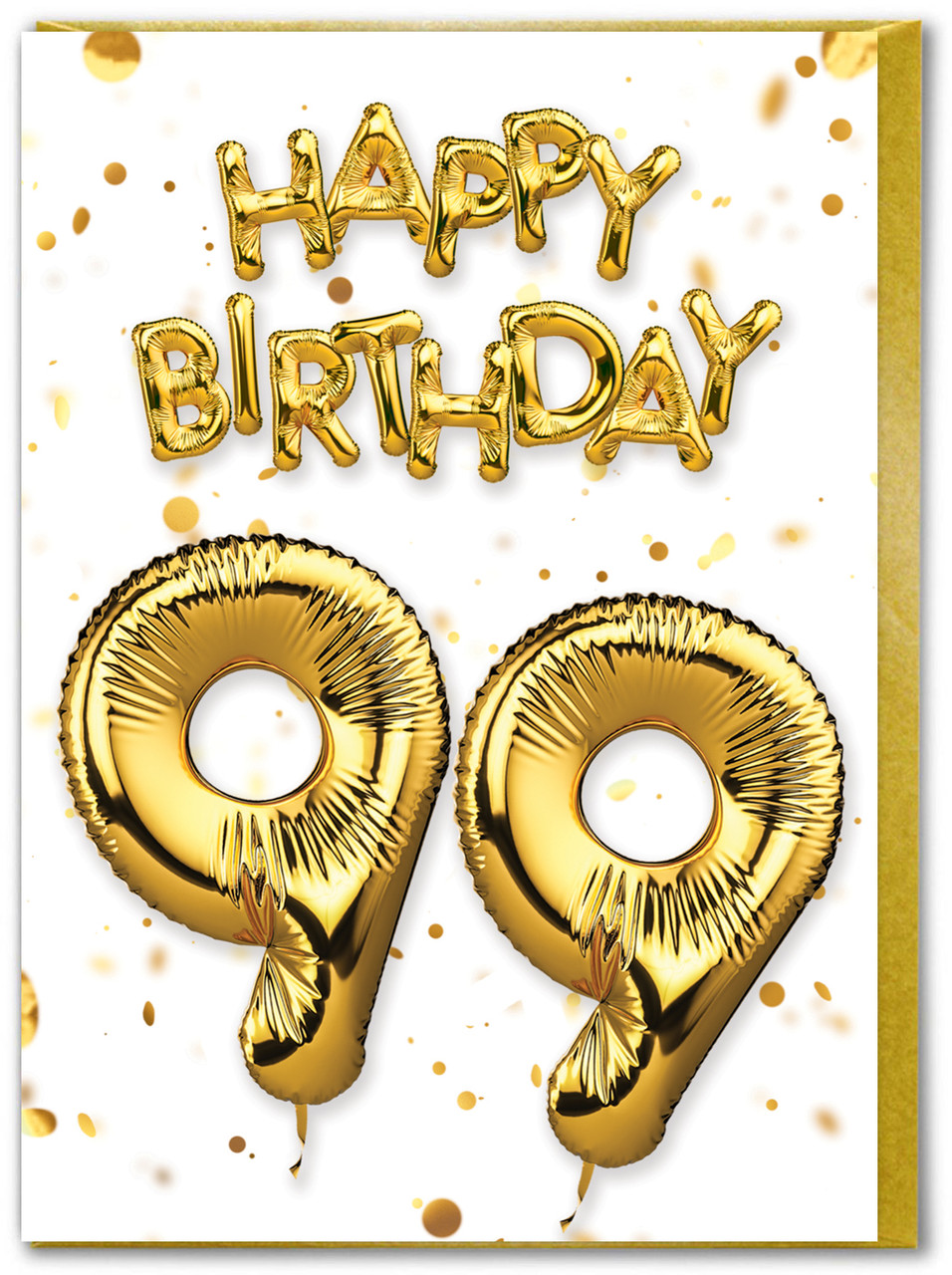 99th Birthday Card - Age 99 Balloon Gold By Brainbox Candy ...