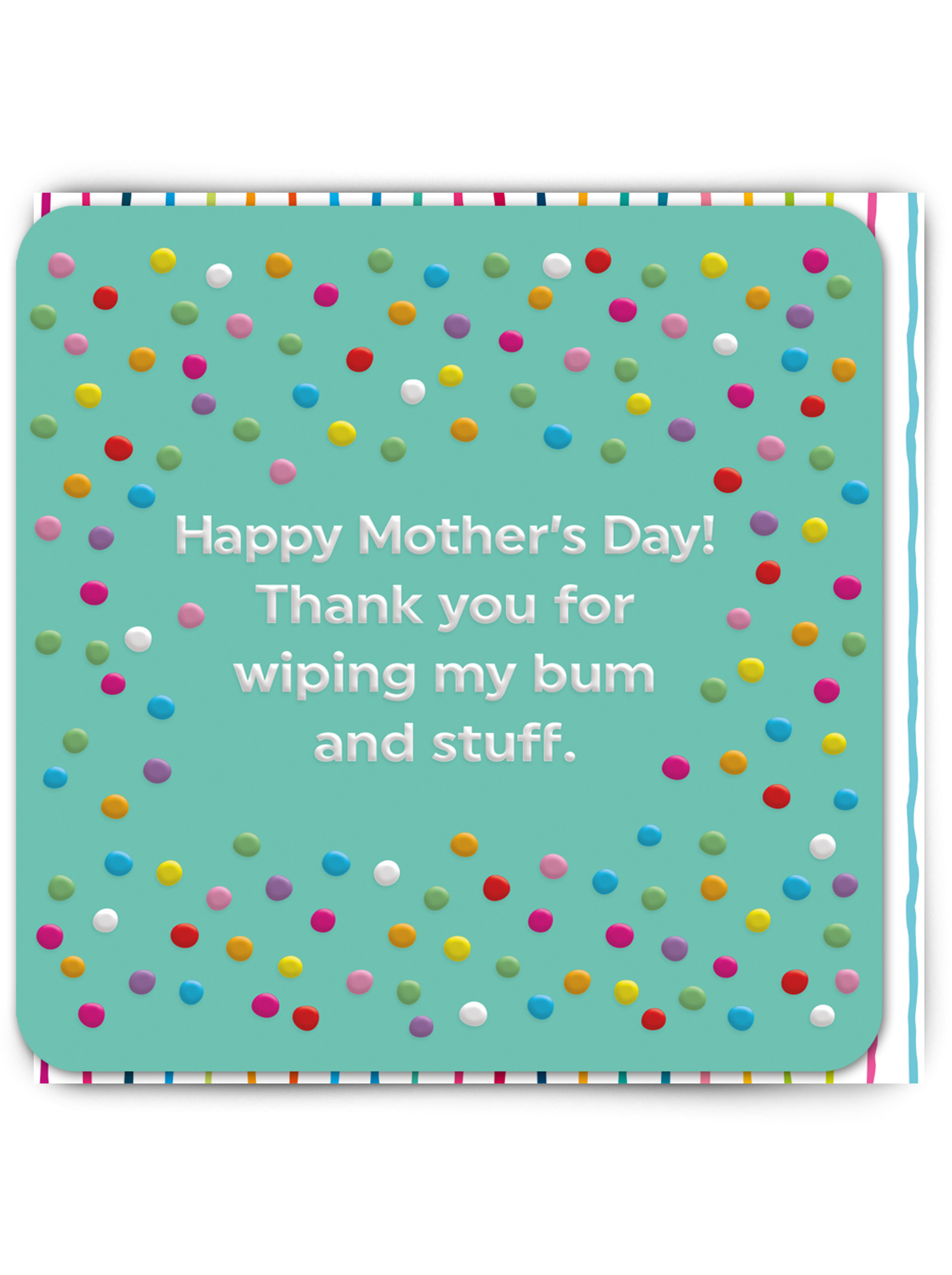 Funny Embossed Mothers Day Card Wiping My Bum By Brainbox Candy