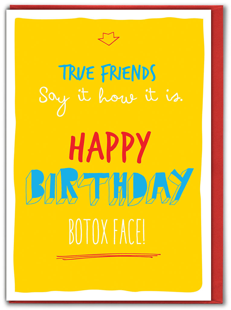 Funny Birthday Card Botox Face By Brainbox Candy | brainboxcandy.com