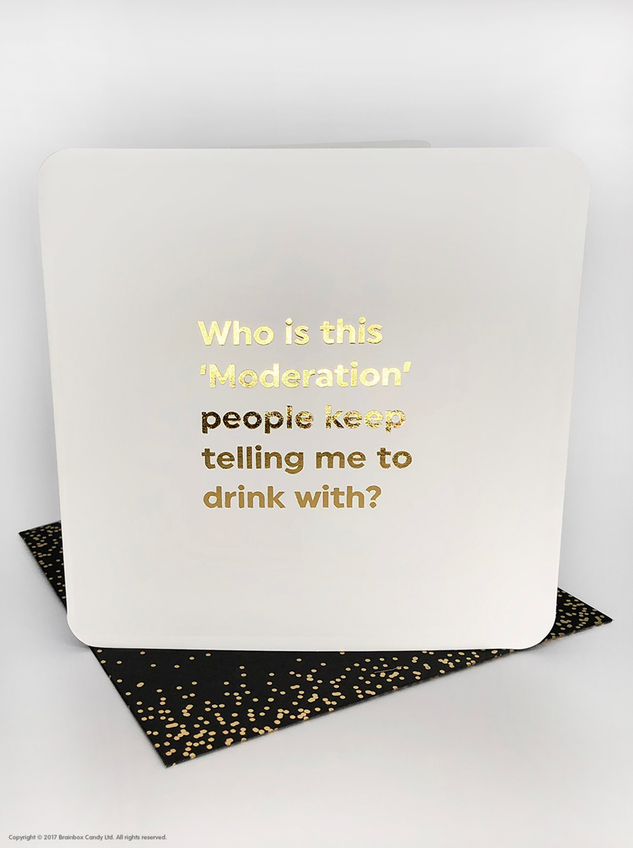 Funny Birthday Card Gold Foiled Drink Moderation By Brainbox Candy