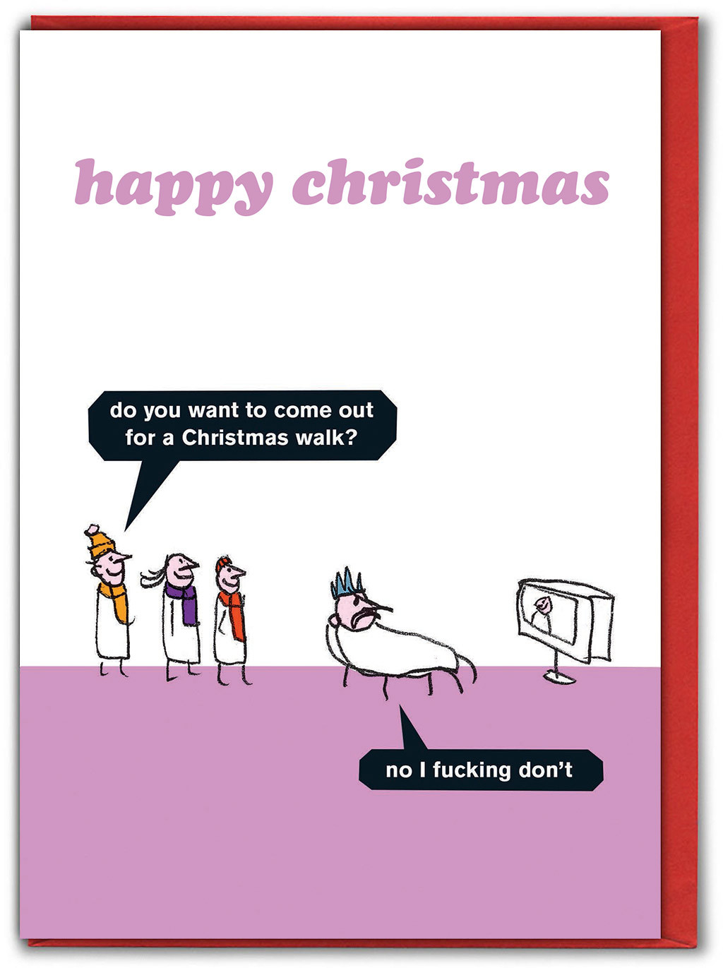Rude Christmas Card - Christmas Walk By Modern Toss | brainboxcandy.com