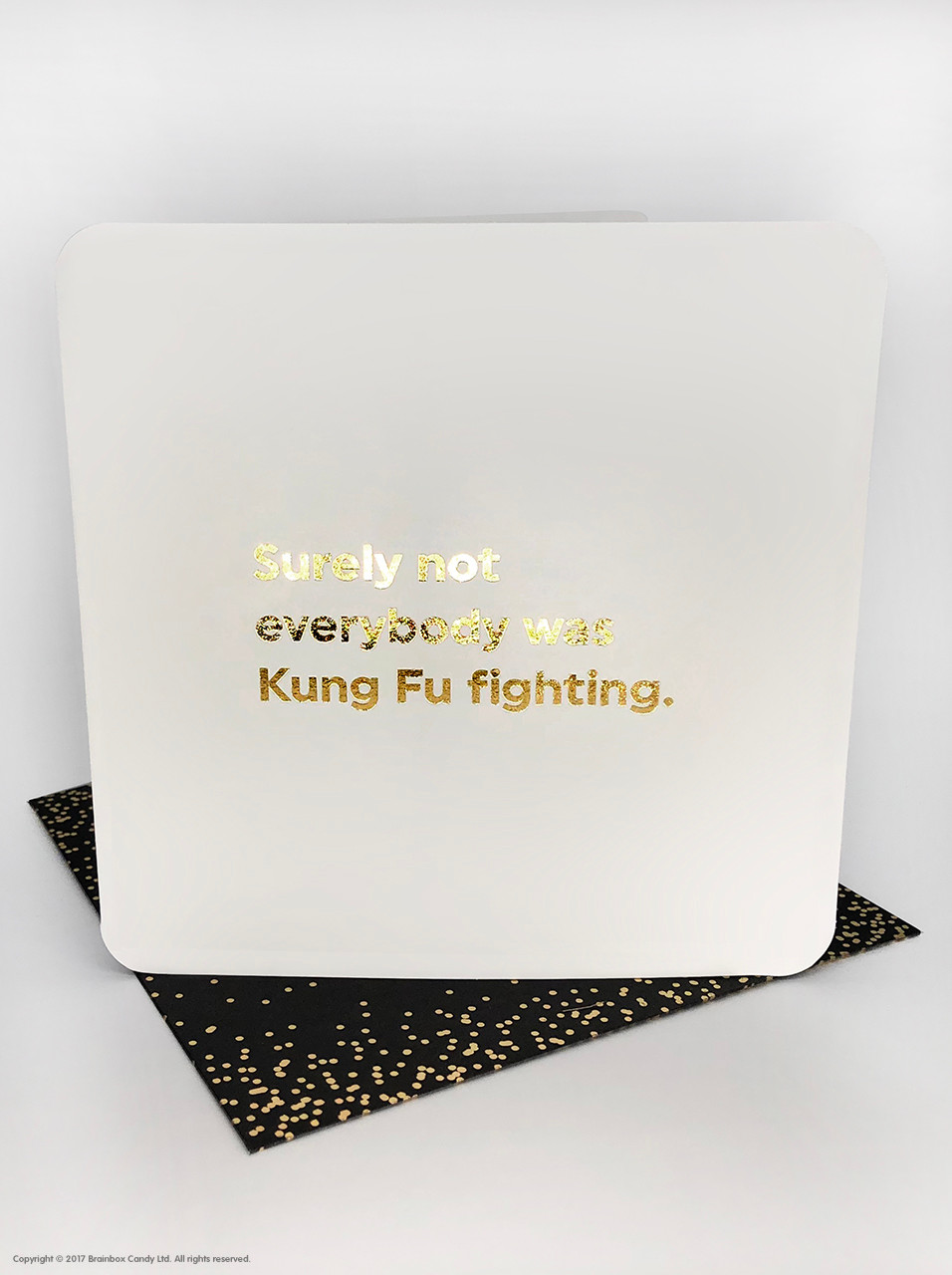 Funny Birthday Card (Gold Foiled) Kung Fu Fighting By Brainbox Candy