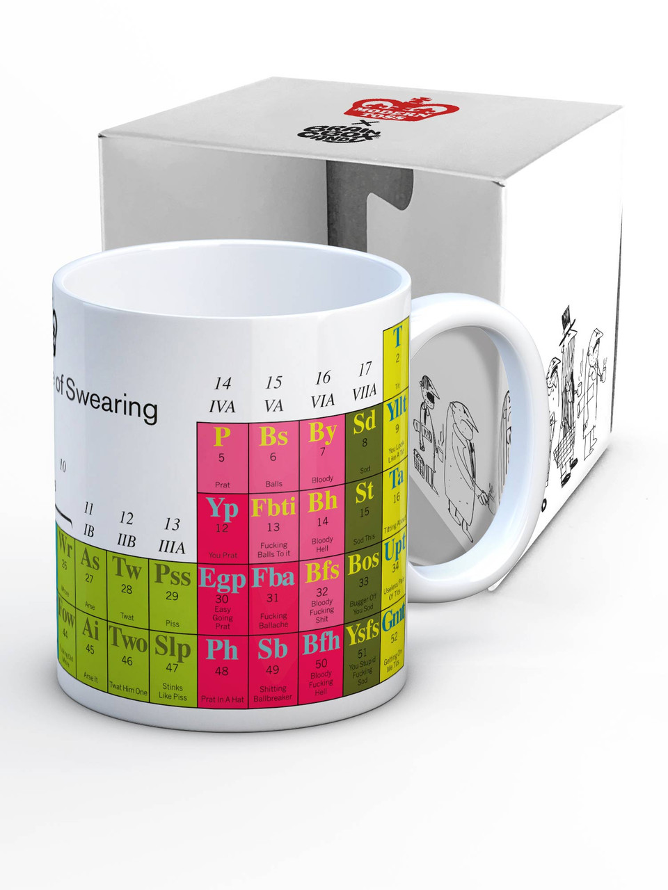 Rude Gift - Periodic Table Tea Towel By Modern Toss | brainboxcandy.com