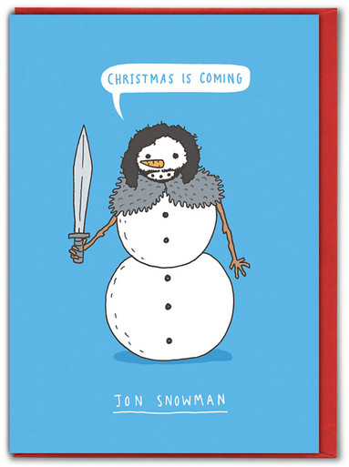 Funny Christmas Card - Jon Snowman By Charly Clements | brainboxcandy.com