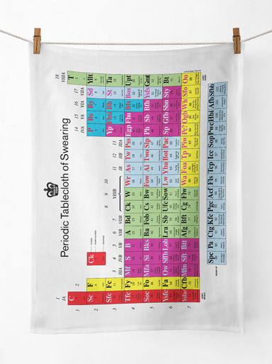 Rude Gift - Periodic Table Tea Towel By Modern Toss | brainboxcandy.com