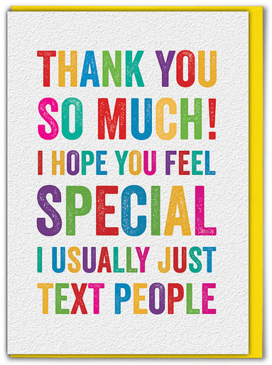 Funny Thank You Card - Usually Just Text By Brainbox Candy ...