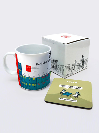 Rude Gift - Funny Periodic Mug & Coaster Set By Modern Toss | Brainbox ...