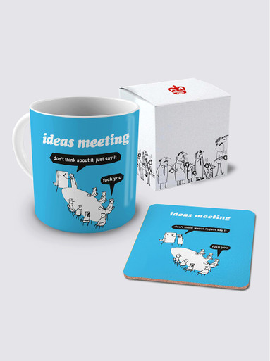 Rude Gift - Ideas Meeting & Coaster Set By Modern Toss | brainboxcandy.com