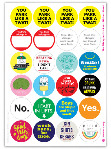 24 Rude Offensive Stickers By Brainbox Candy | brainboxcandy.com