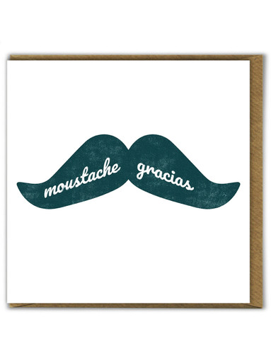 Funny Thank You Card - Moustache Gracias By Brainbox Candy ...