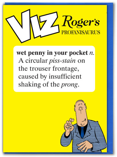 Wet Penny Viz Roger's Profanisaurus Funny Birthday Card | Brainbox Candy