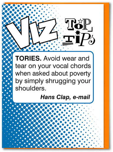 Funny Birthday Card - Tories Viz Top Tips | brainboxcandy.com