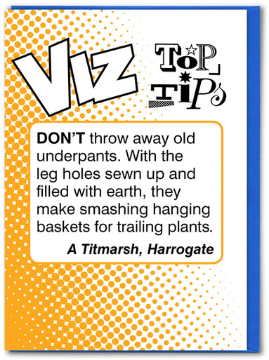 Funny Birthday Card - Underpants Viz Top Tips | brainboxcandy.com