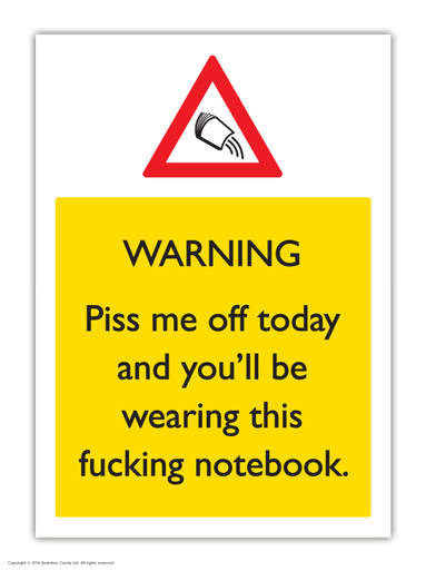 Rude A6 Notebook Piss Me Off Today By Brainbox Candy | brainboxcandy.com