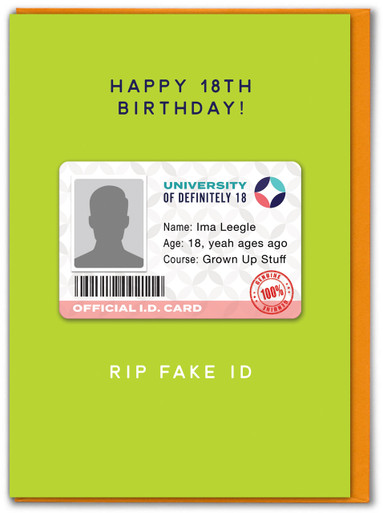 Funny RIP Fake Id 3D Birthday Card | Brainbox Candy