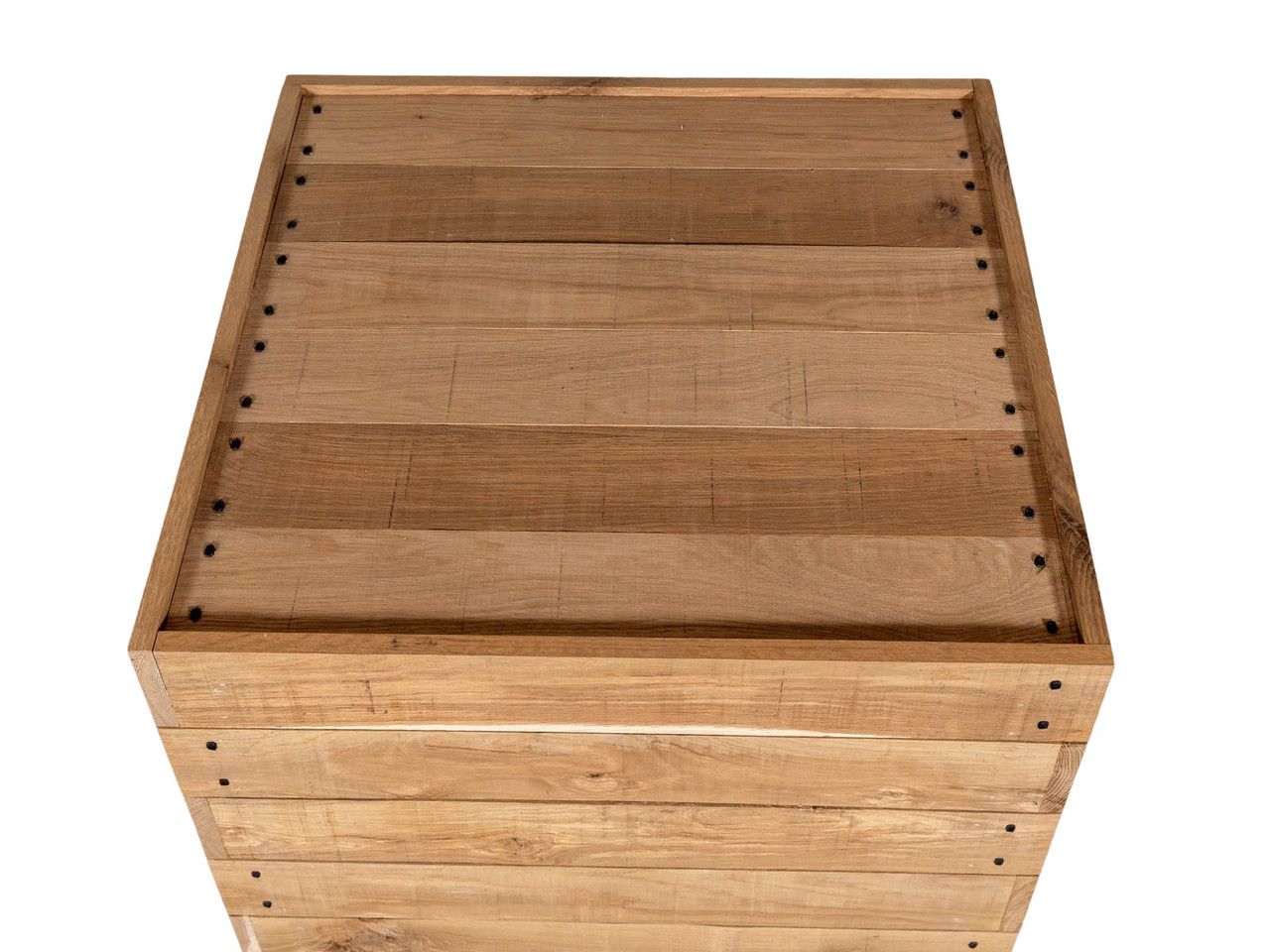 JACKSON CUSTOM WOOD PLANK SIDE TABLE / PEDESTAL - REVIVAL HOME