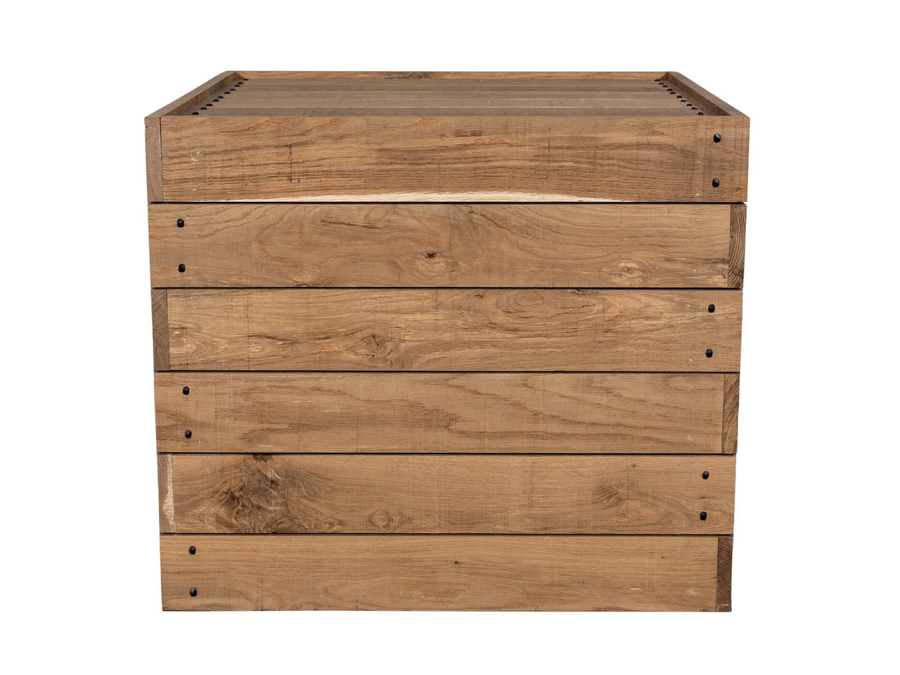 JACKSON CUSTOM WOOD PLANK SIDE TABLE / PEDESTAL - REVIVAL HOME