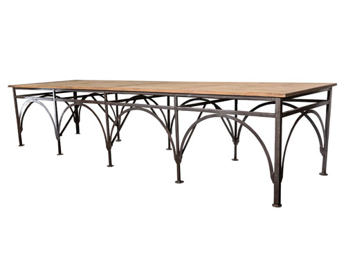 ANTIQUE LARGE SCALE INDUSTRIAL TABLE - REVIVAL HOME