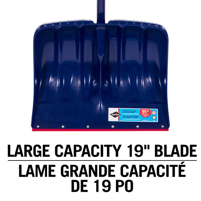 Snow Shovel, 19" Nylon Scoop, Ergonomic Aluminium Handle and D Grip