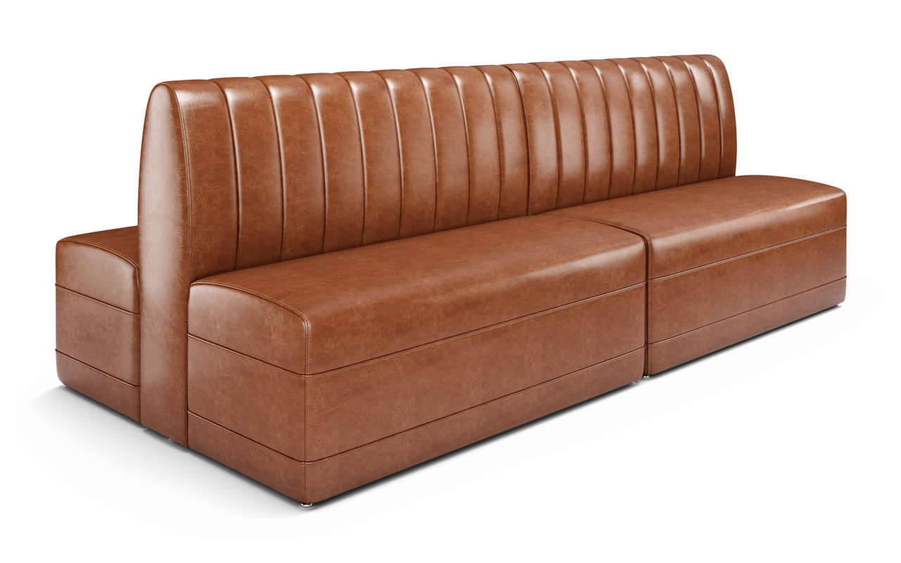 Traditional Restaurant Booth with Vertical Channel Back Style - Fully ...