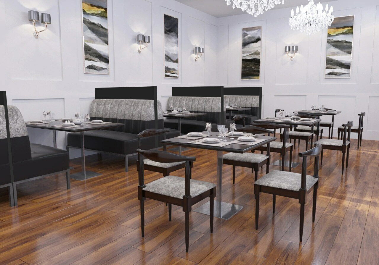 Luxury Vertical Channel-Back Booth - Made in USA - ModernLineFurniture®