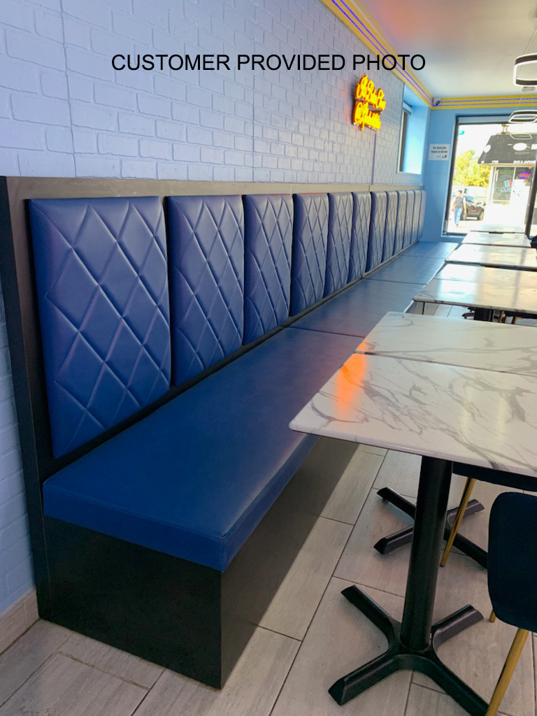 Restaurant Booth - Black Diamond Button Tufted Upholstery - Premium ...