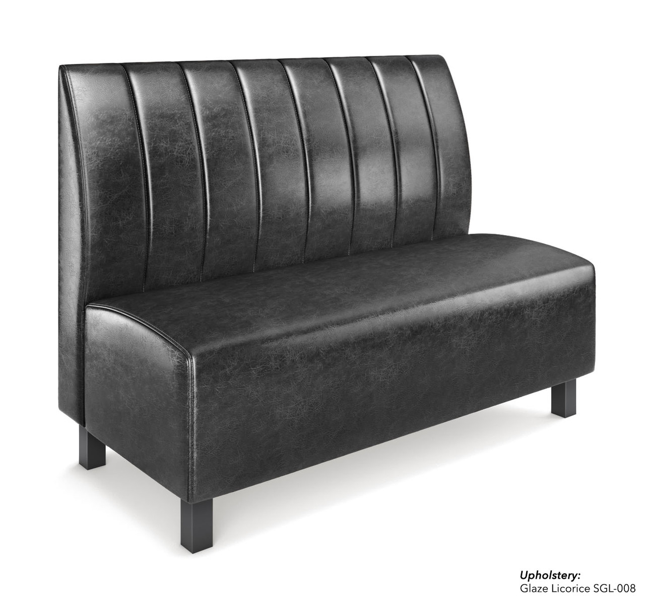 Norway Restaurant Booth - Premium Channel-Back Upholstery - Black Legs ...