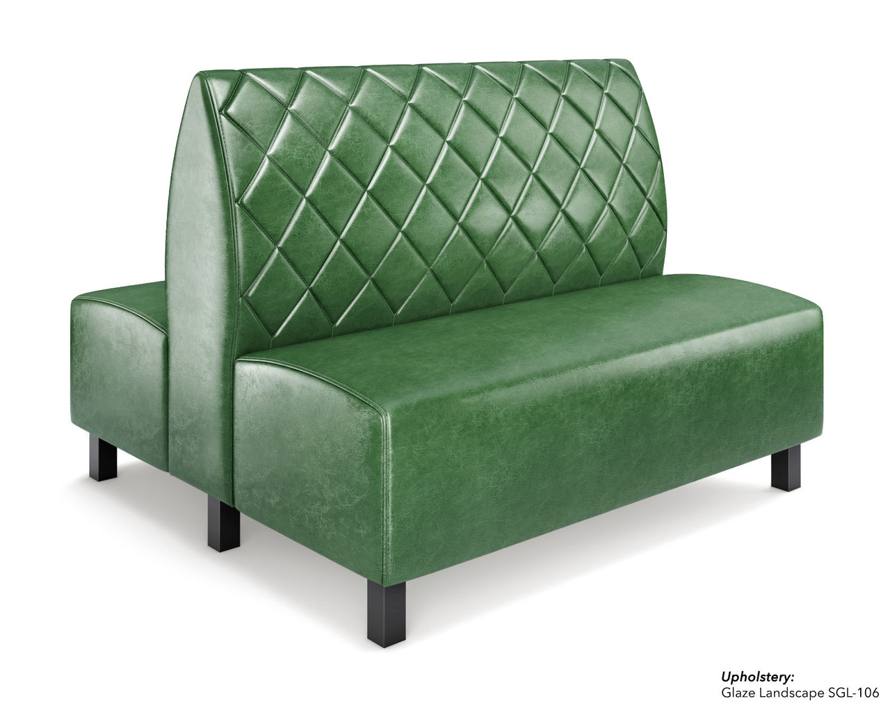 Norway Restaurant Booth - Premium Diamond-Tufted Upholstery - Black ...