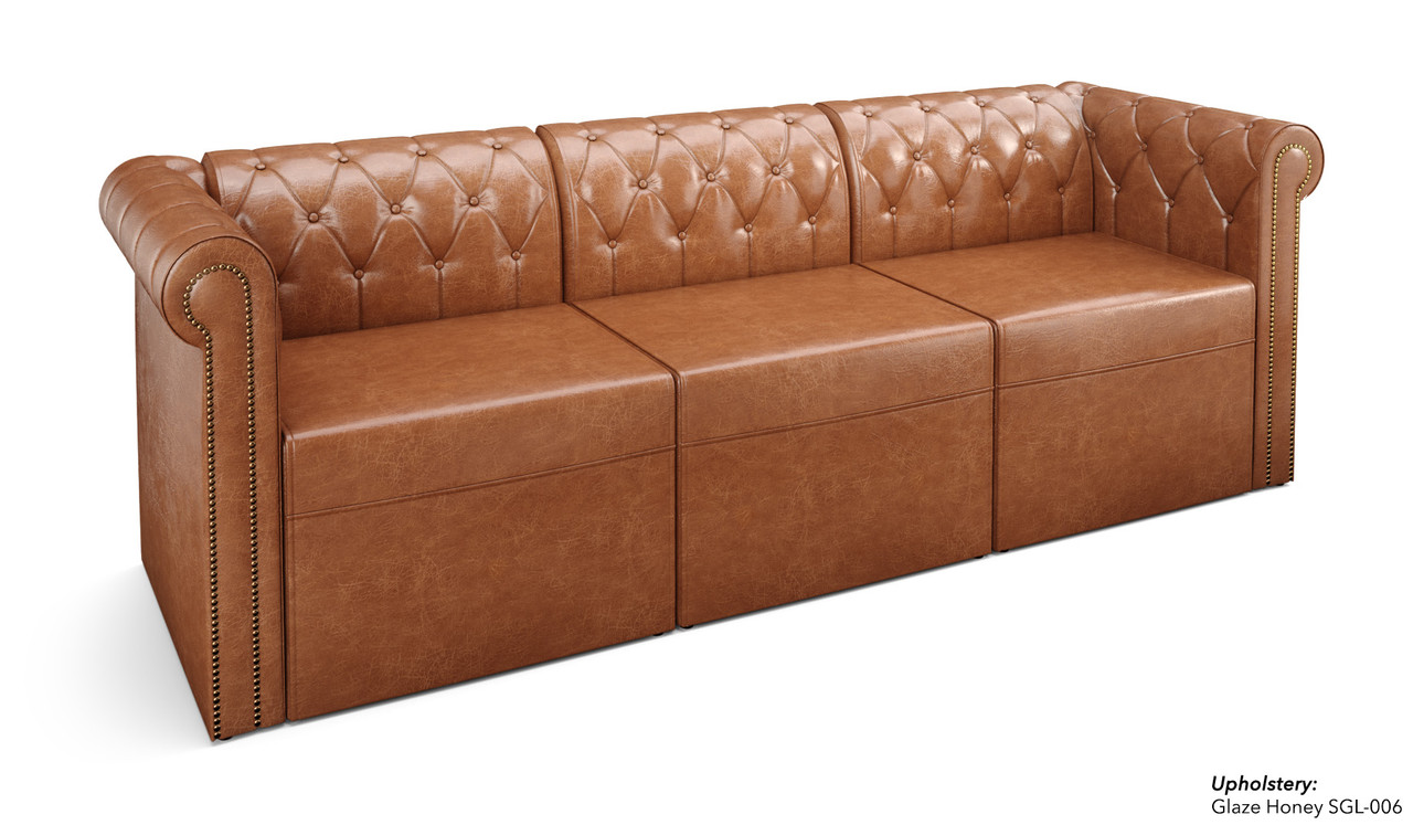 ESCAPE Luxurious Commercial-Grade Modular Sofa with Brass Nail Trim ...