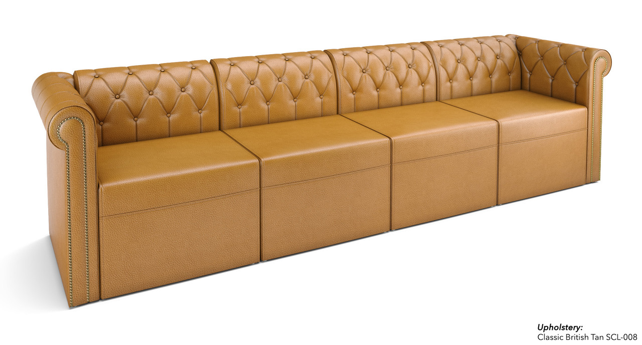 ESCAPE Luxurious Commercial-Grade Modular Long Sofa with Brass Nail ...