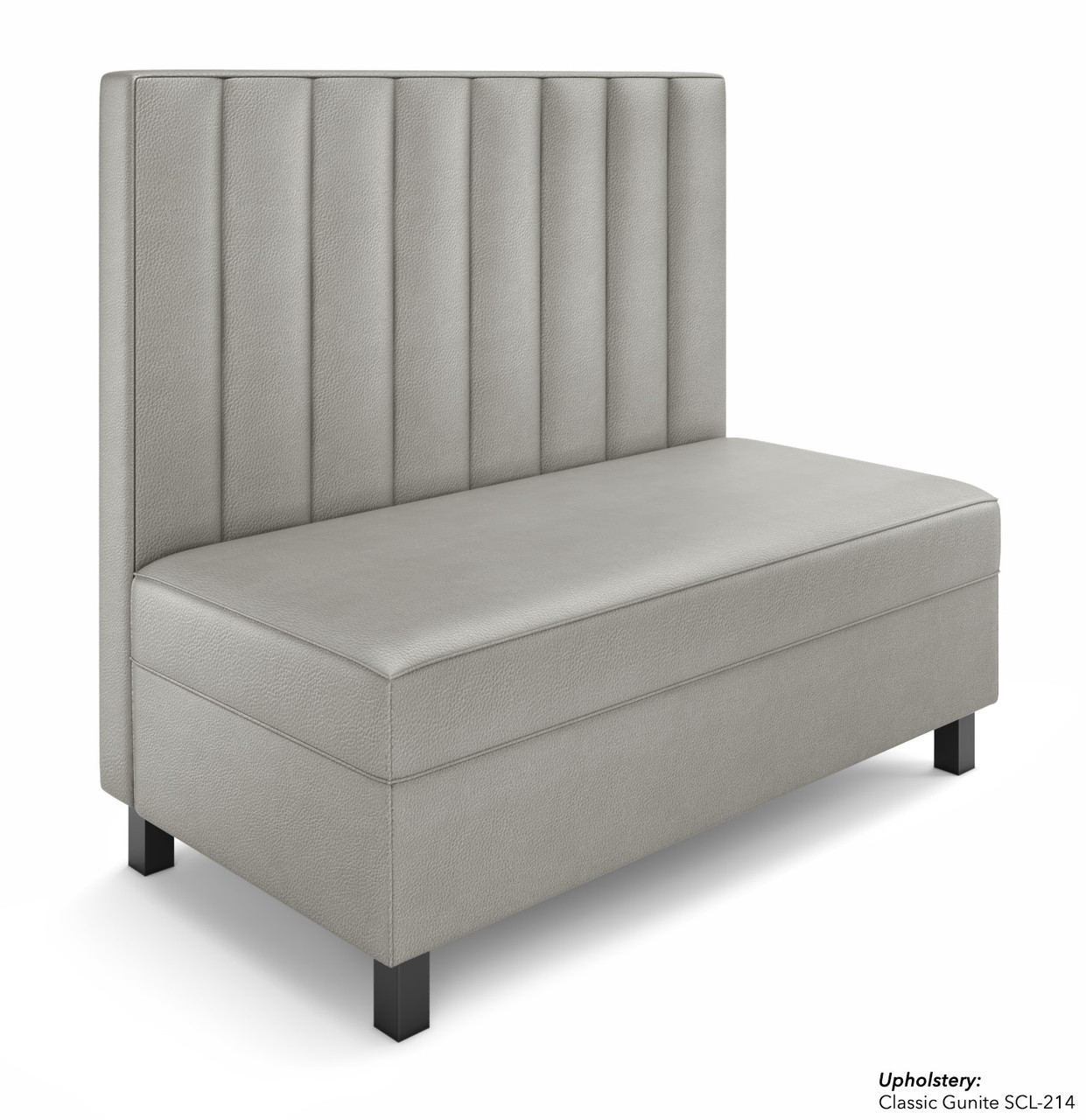 Legacy Restaurant Booth - Premium Channel-Back Upholstery - Gunmetal ...