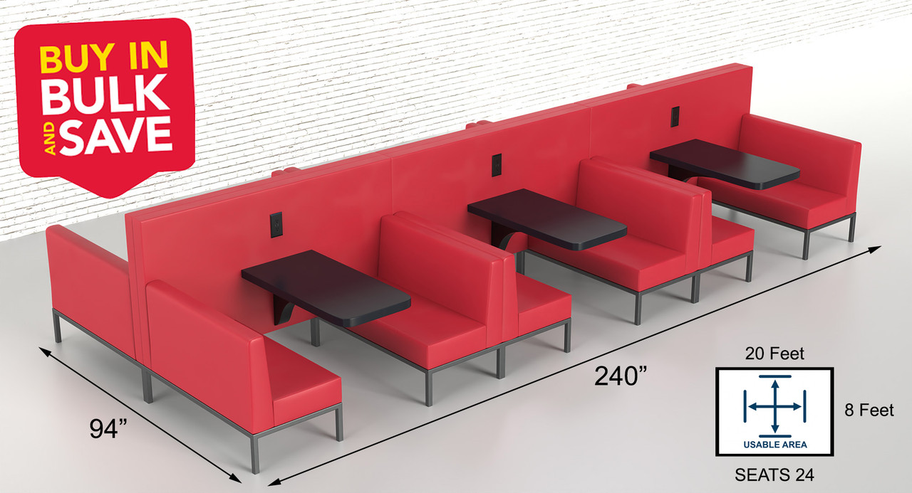 Modern 4-Seater All-in-One Booth Seating with Integrated Table and ...