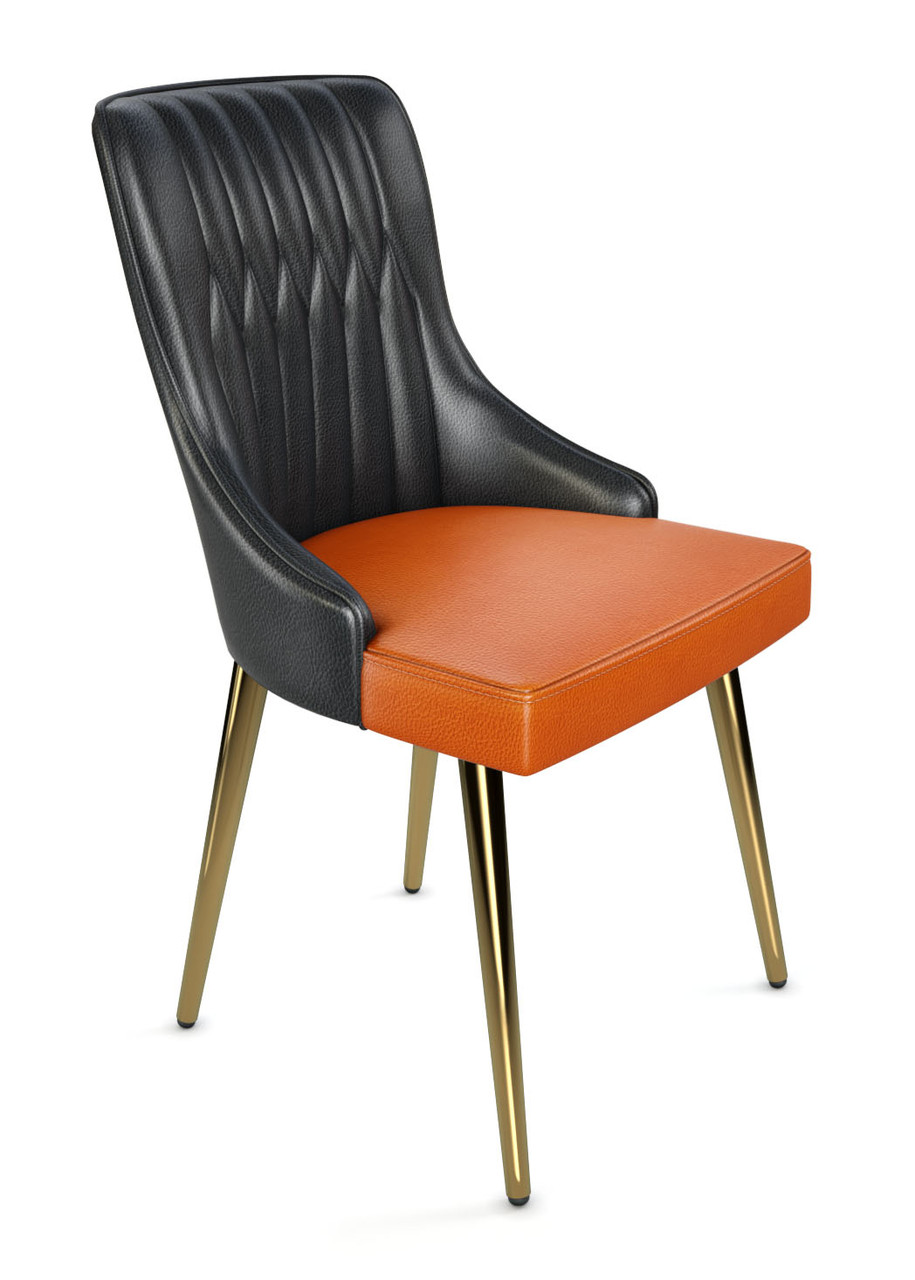 Modern Restaurant Chair - Metal Legs - Channel Design Back ...