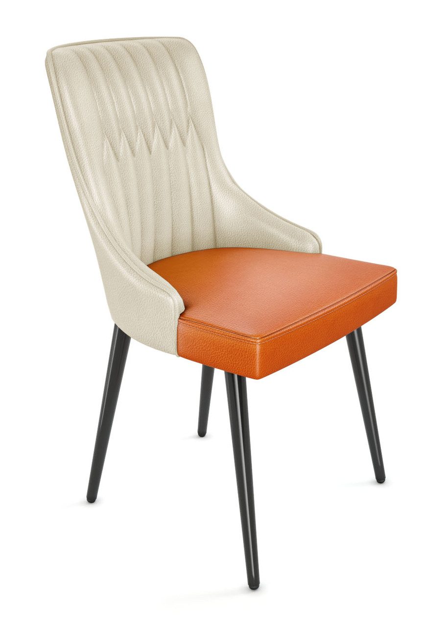 Modern Restaurant Chair - Metal Legs - Channel Design Back ...
