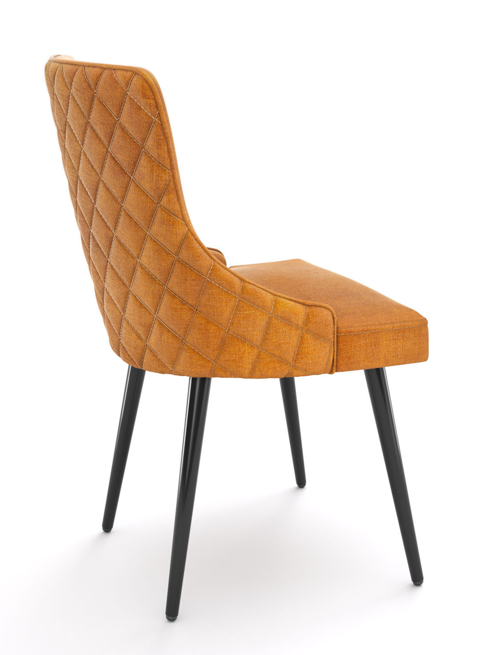 4017 Modern Restaurant Chair - Metal Legs - Diamond Design Outer Back ...