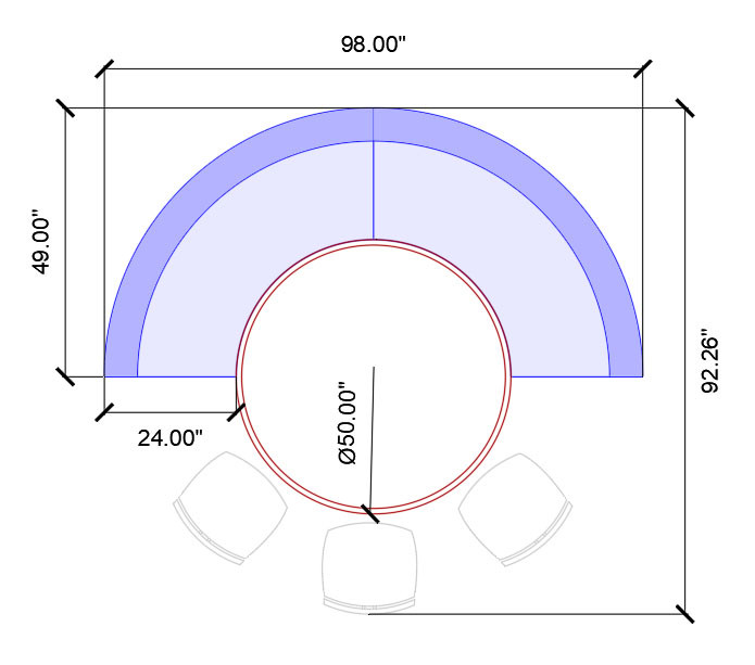 HORIZON- Half Circle Booth- Made in USA - Premium Upholstery ...
