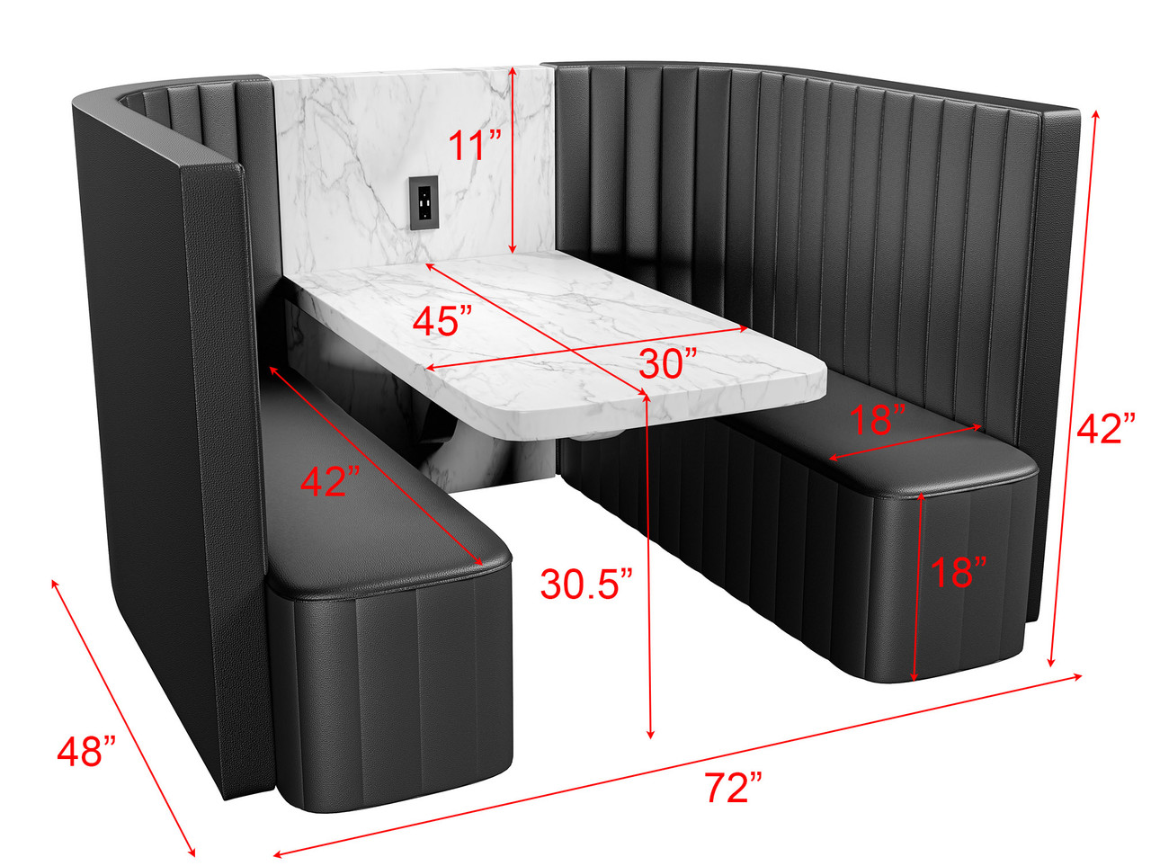 Compact 4-Seater All-in-One Booth Seating with Integrated Table ...