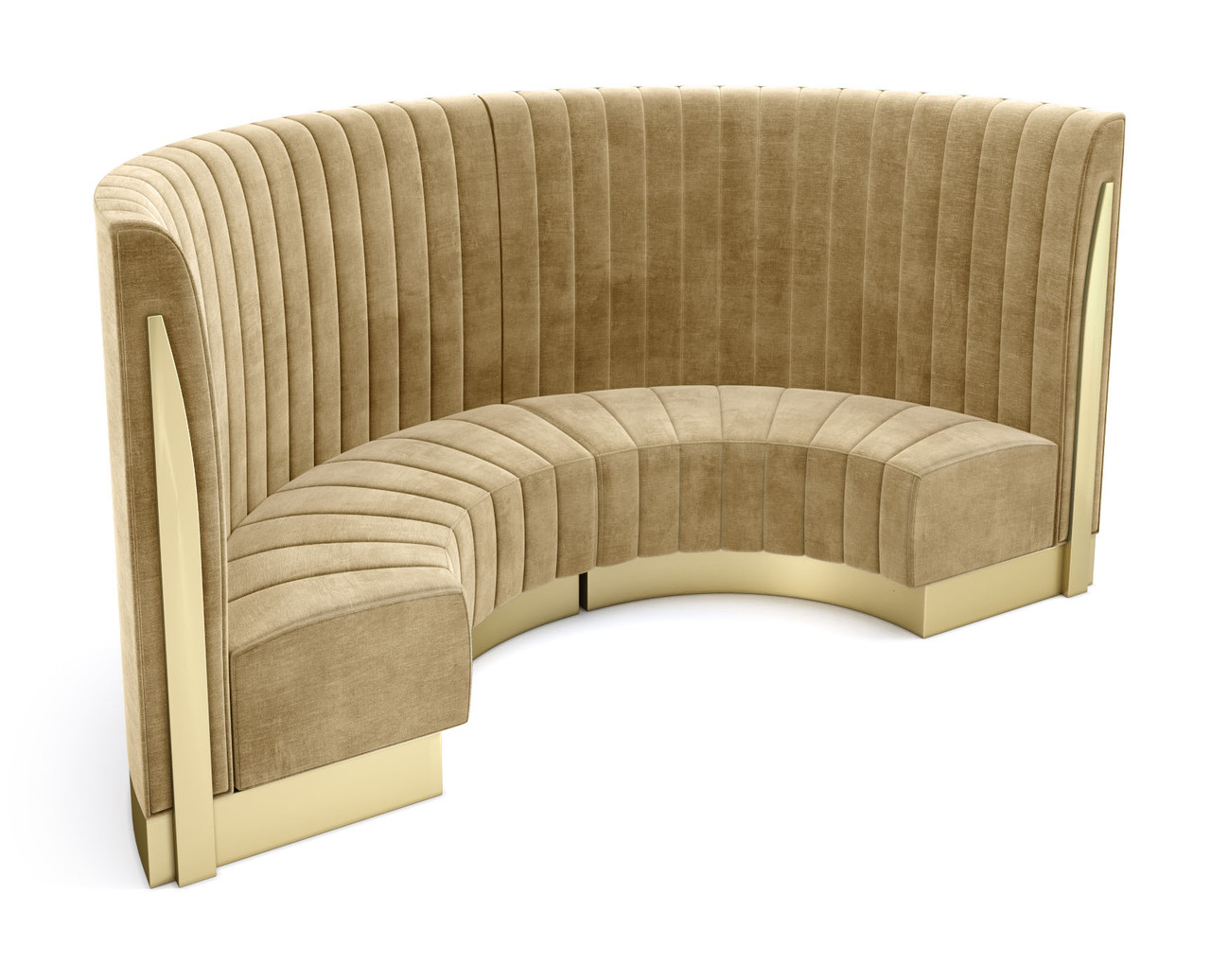 LUXOR - Spectacular 53" Tall Privacy Back - Half Circle Modern Channel ...