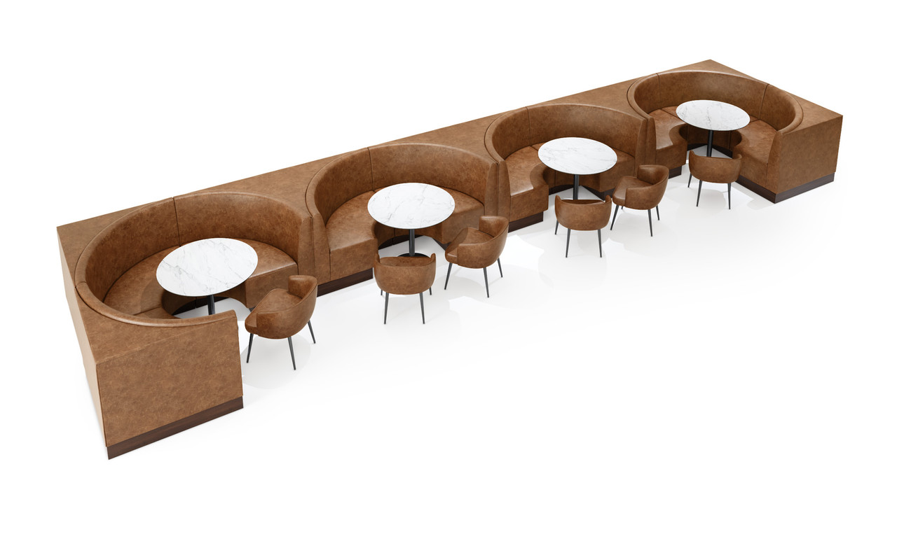 Style S - Flat Back - Half Circle Booth - ModernLineFurniture®