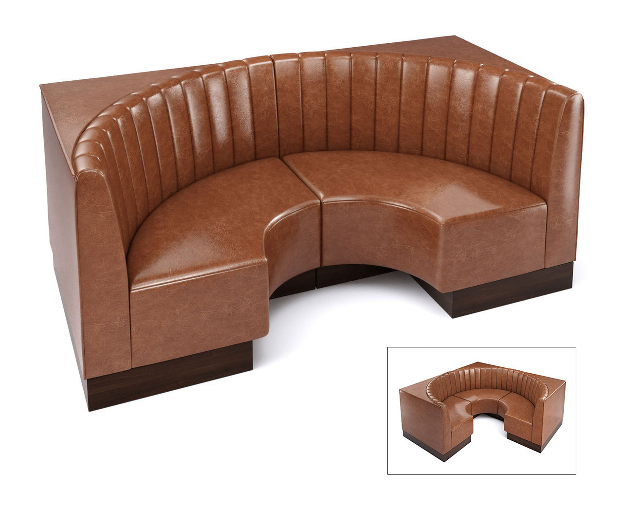 Style S - Channel Style Back - Half Circle Booth - ModernLineFurniture®