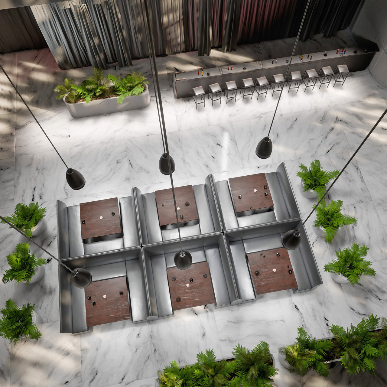 Classic Gunite Restaurant U-Shapes Booth Package with 42" Square ...