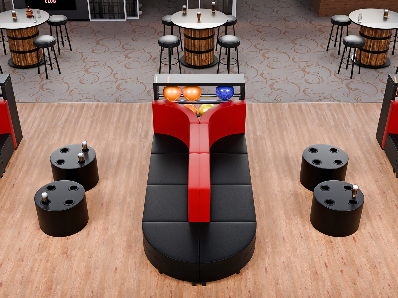 Bowling & Bar Furniture Package - Lugano Lounge Seating with Optional ...