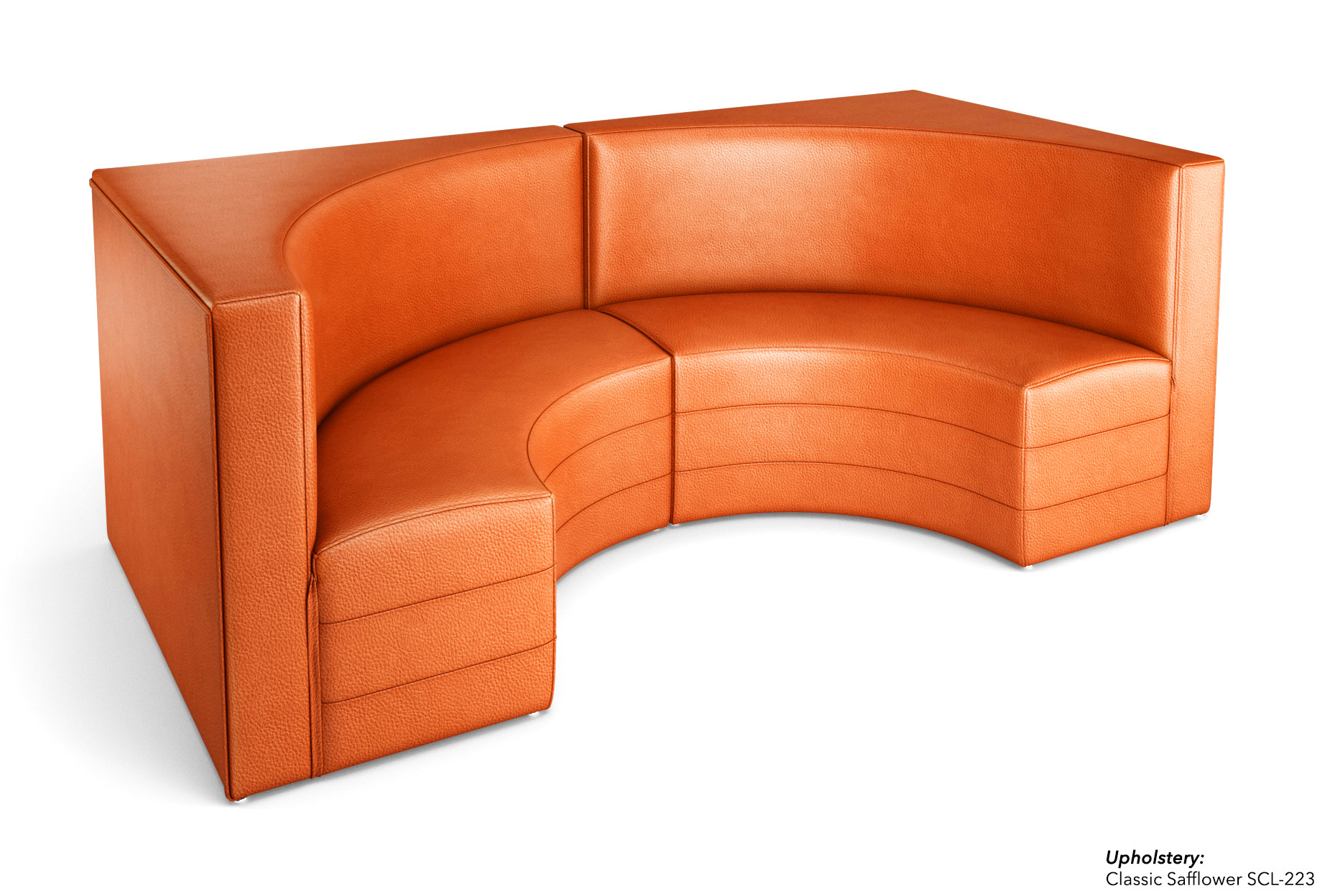 Half Round Booth Seating Faux Leather Fluted Semi Circular & C Shaped