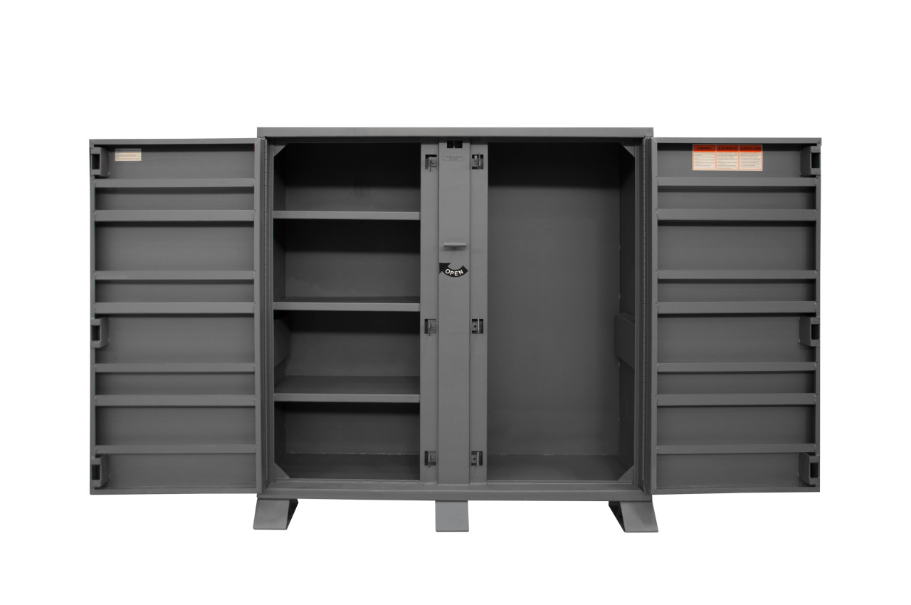 Durham Jobsite Storage Cabinet 47.5 cu. ft. 14 Gauge Steel 60 x 27 1 4 x 60 3 4 Gray
