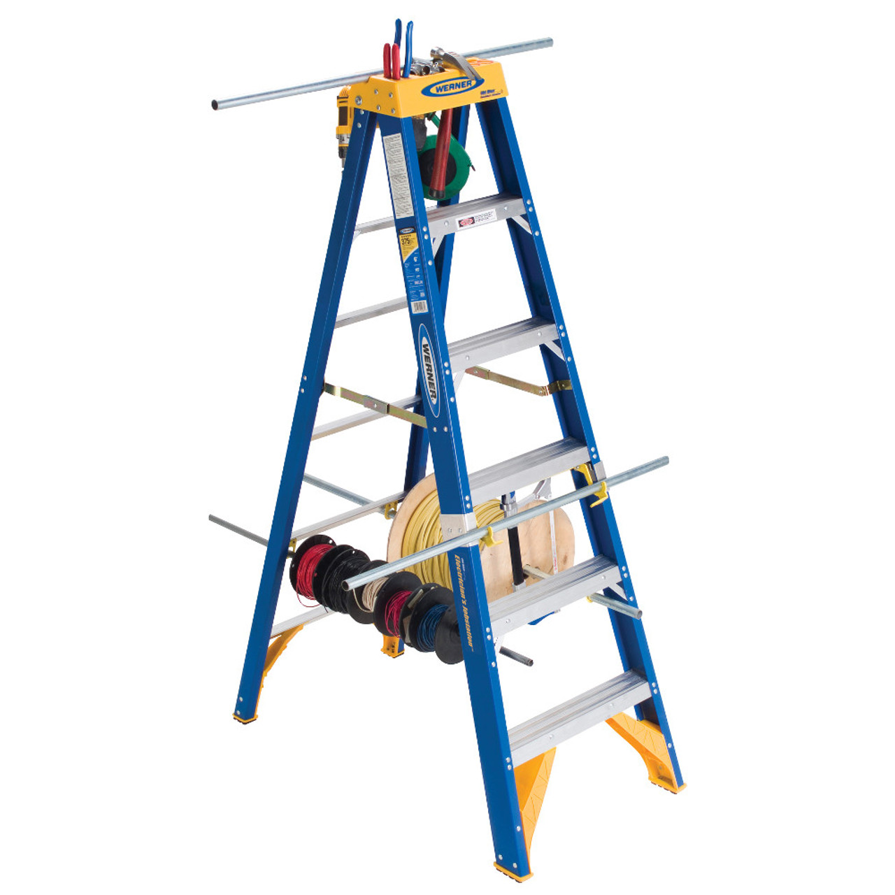 Werner OBEL Series Electrician s Fiberglass Stepladder 375 lb Rated Industrial Ladder Supply Co. Inc
