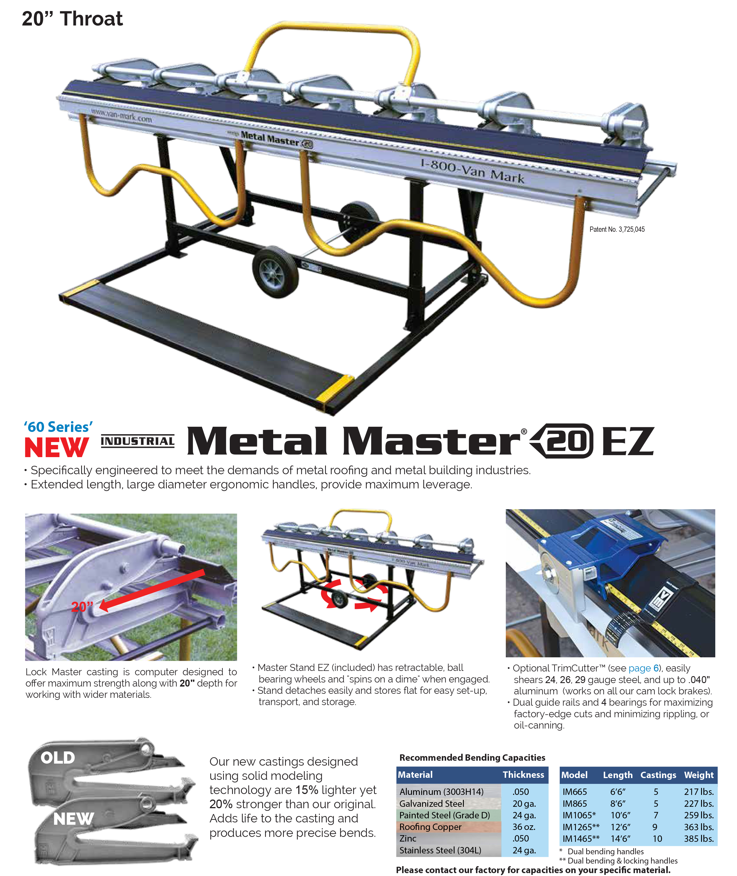 Van Mark - Industrial Siding Brake Metal Master 20EZ - Industrial ...