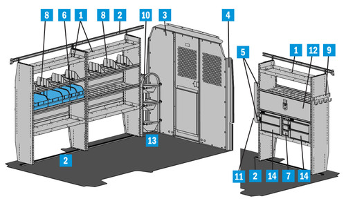 Adrian Steel 5184 - HVAC Starter Package, Gray, ProMaster, 136 ...