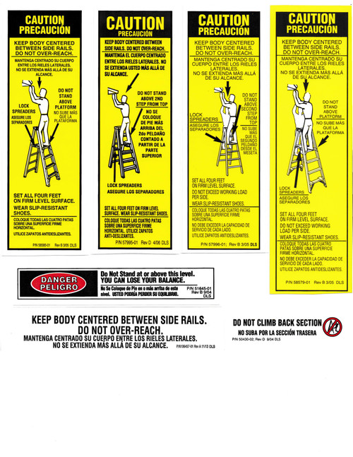 Werner Parts LAS100 Safety Labels Aluminum Step Ladders | ALUM STEP LDR ...