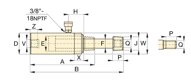 BRC46 (BRC-46) 5 Ton Hydraulic Pull Cylinder from Enerpac