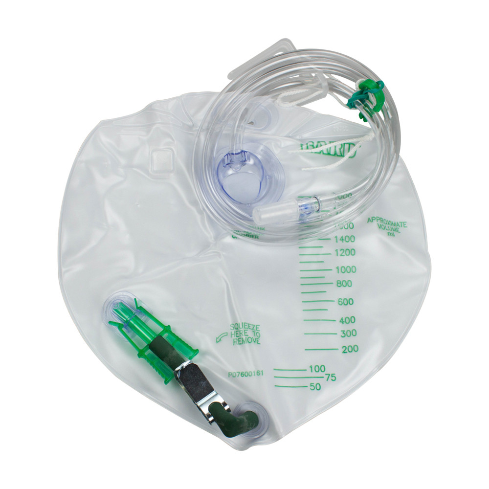 154002 Bard Urine Drainage Bag with Anti-Reflux Chamber, 2000mL, each